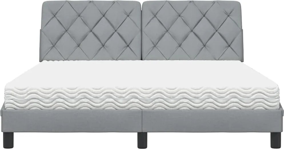 Postel s matrací světle šedá 160 x 200 cm textil 3310748