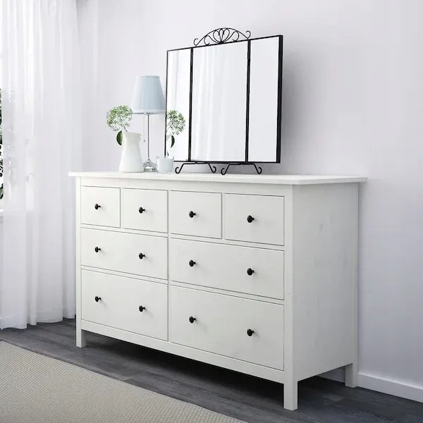 IKEA HEMNES Komoda 8 zásuvek 160x96 cm bílá mořená