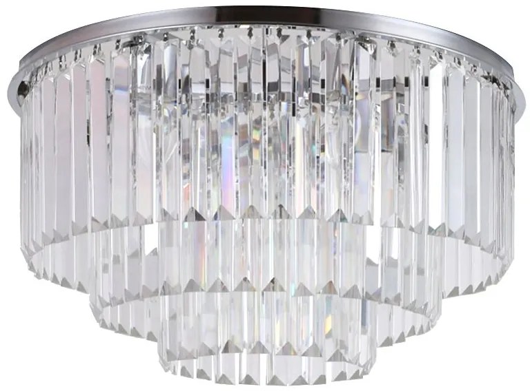 Toolight - Křišťálová stropní svítilna 7xE14 40W Glamour APP780-7C, chromová, OSW-05032