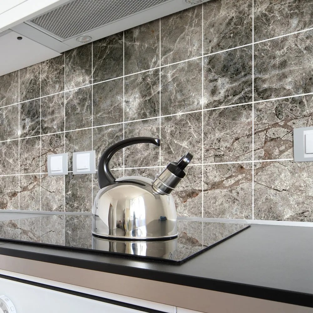 Sada samolepek na kachličky 24 ks 15x15 cm Marble Tiles Venezia – Ambiance