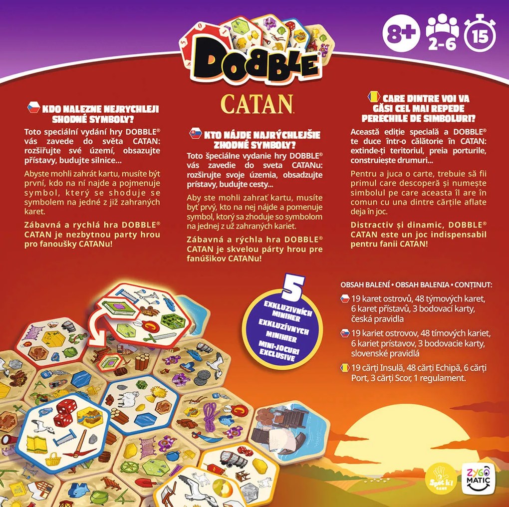 ASMODEE Hra postřehová Dobble Catan CZ *SPOLEČENSKÉ HRY* asdobcat08m