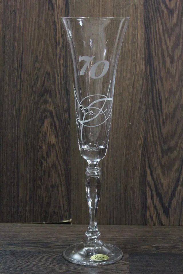 Výroční pohár na 70. narozeniny se swarovski krystaly ŠAMPAŇSKÉ 2.180 ml