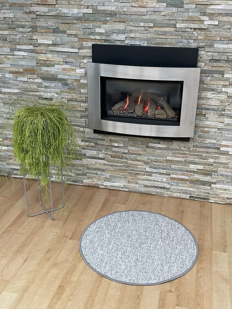 Vopi, Kusový koberec Alassio šedý kruh, 80x80 (průměr) kruh, šedá, chodba / předsíň
