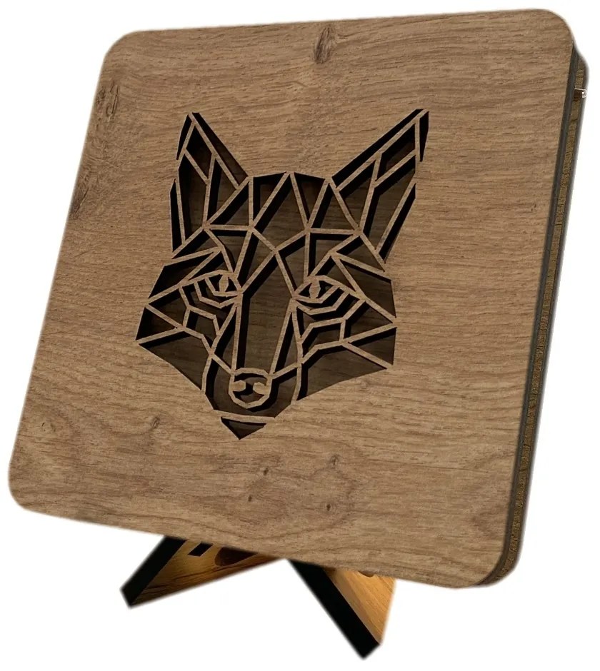 Li-Go "Hlava lišky" lampa 19x19cm provedení povrchu: dub světlý