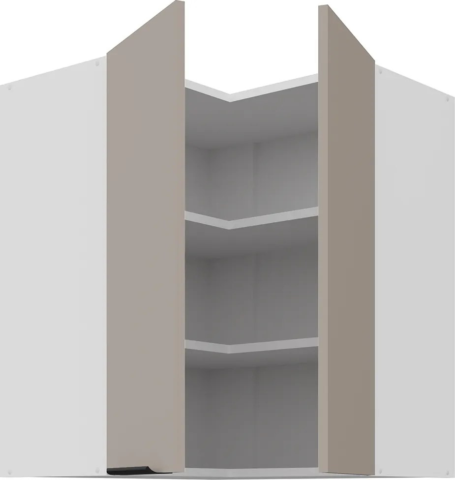 ARIA lb | horní kuchyňská skříňka 60x60 GN-72 2F (90°) rohová s policemi | 60x60 cm | bílá/béžová