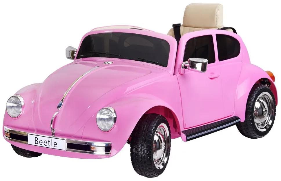 HračkyZaDobréKačky Elektrické autíčko Volkswagen Brouk Beetle růžové