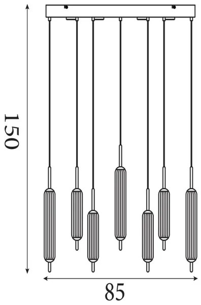 Searchlight 76210-7CL - LED Stmívatelný lustr na lanku CATTAIL LED/33W/230V