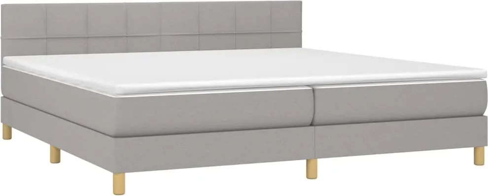 Box spring postel s matrací světle šedá 200 x 200 cm textil 3140641