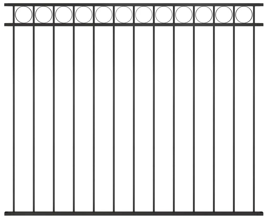 Plotový panel ocelový 1,7 x 1,5 m černý