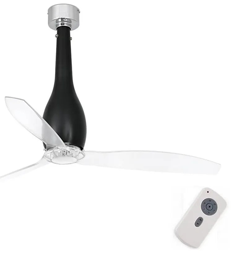 FARO 32003 - Stropní ventilátor ETERFAN černá/čirá pr. 128 cm + dálkové ovládání