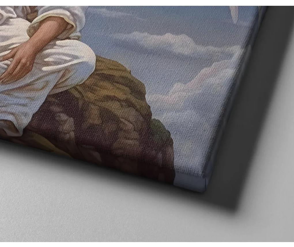 Obraz na plátně - Andělská žena v nebi FeelHappy.cz Velikost obrazu: 210 x 140 cm