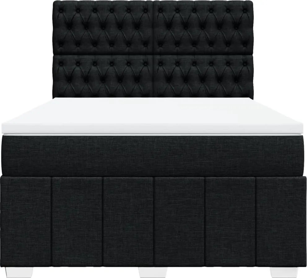 Box spring postel s matrací černá 160x200 cm textil 3294028