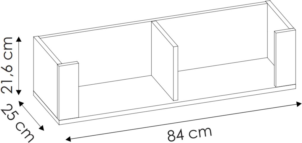 Sconto Nástěnná police ANGEL 62 dub craft bílý