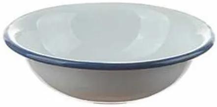 Bílá smaltovaná miska s modrou linkou White blue - Ø 14*4cm