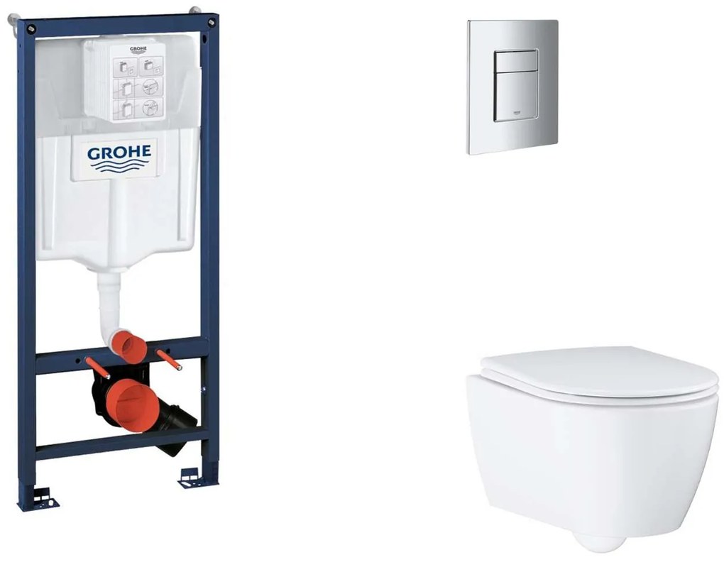 Grohe Rapid SL - Set předstěnové instalace, klozetu, sedátka SoftClose a tlačítka Skate Cosmopolitan, chrom SANI11BB2122