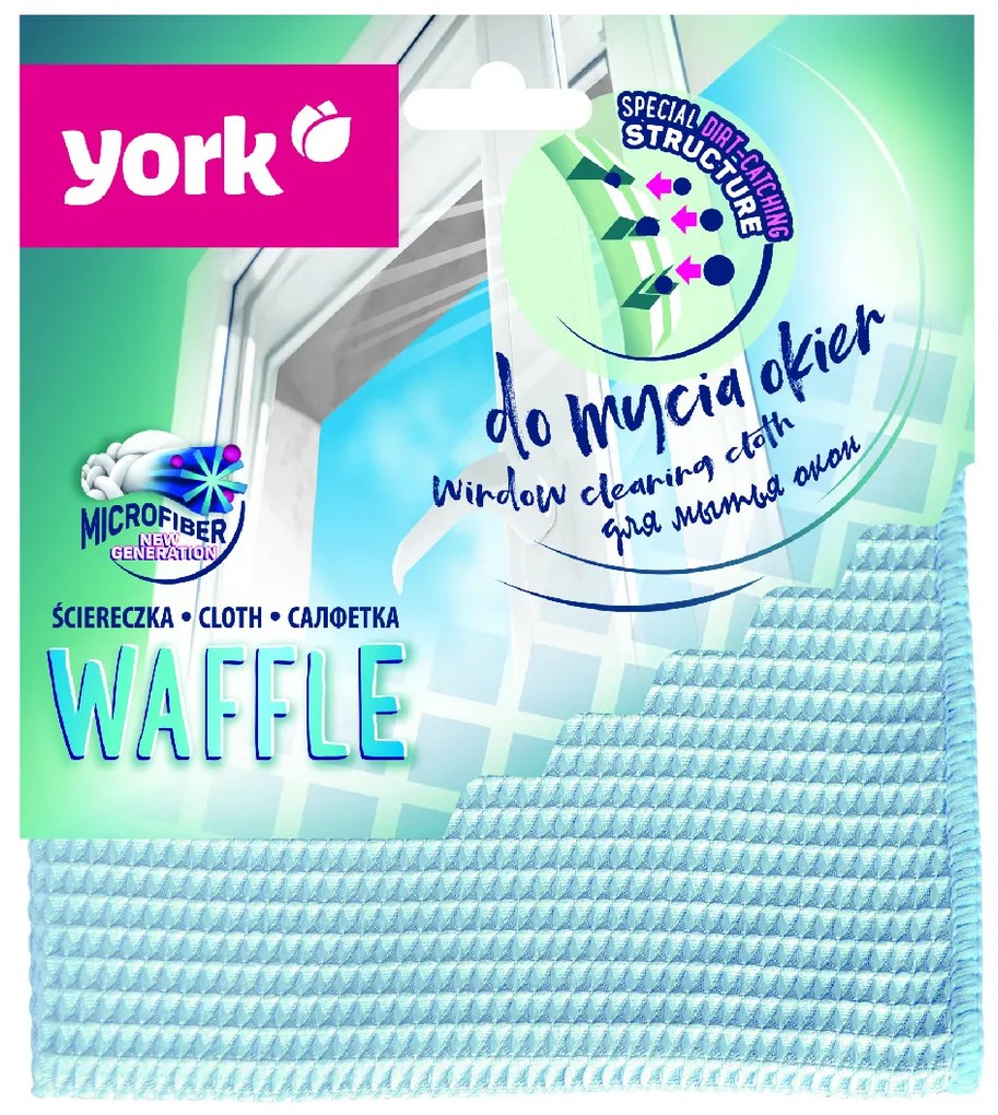 YORK Mikrovláknová utěrka na okna WAFFLE 1 ks