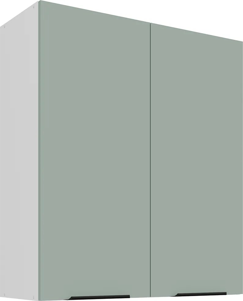 ARIA sb | horní skříňka 80 G-90 2F policová | 80 cm | VYSOKÁ | ANTI FINGERPRINT povrch | bílá/aquamarine