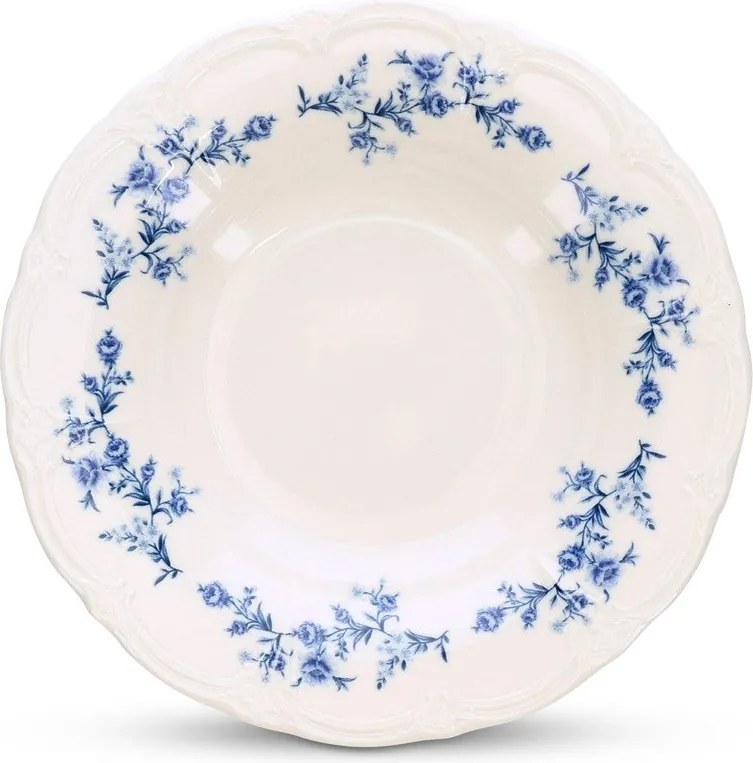 Bílý/modrý hluboký porcelánový talíř ø 23,5 cm Retro – BonBistro