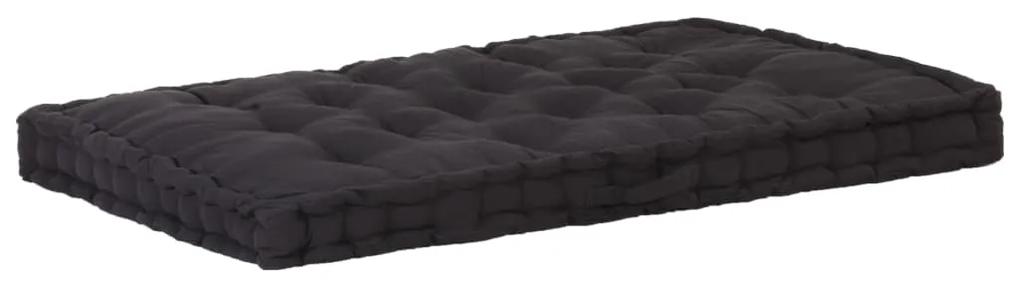 48674 vidaXL Poduška na nábytek z palet bavlna 120 x 80 x 10 cm černá