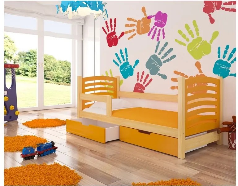 Nábytek Elegance Dětská postel KAMILO borovice/pomeranč