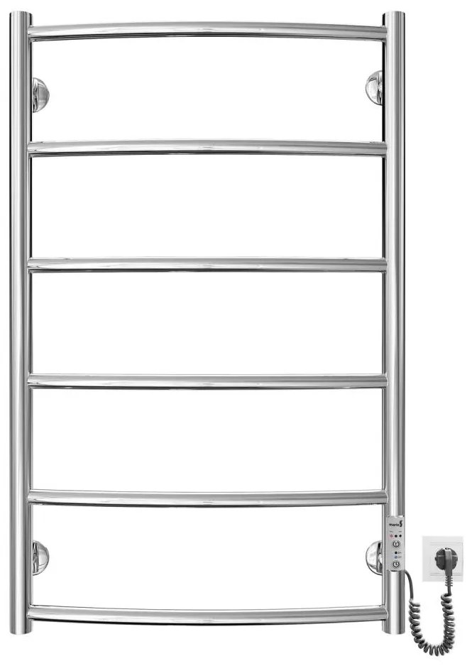 Mario-Radiators Koupelnový žebříkový radiátor CLASSIC 100W/230V 81x53cm nerez/lesklý chrom pravá 2.3.0115.10.P