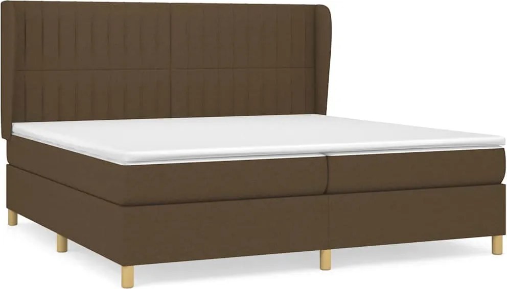 Box spring postel s matrací tmavě hnědá 200x200 cm textil 3128712