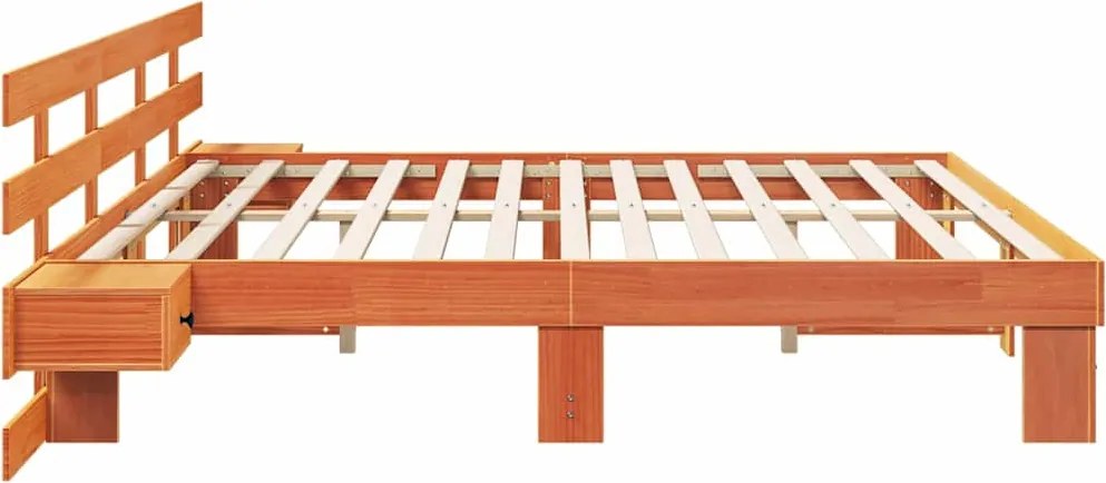 Rám postele s čelo Hnědá 180 x 200 cm Masivní borové dřevo 3385681
