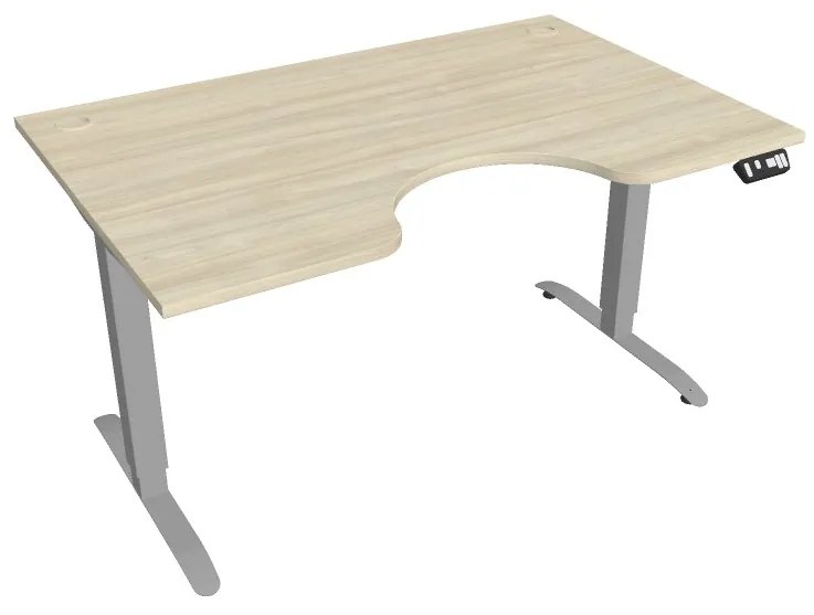 Hobis Motion Elektr. nastavitelný stůl 140x90 s pamětí - HOBIS ERGO MOTION MSE 2M 1400 Dekor stolové desky: akát, Barva kovové podnože: stříbrná