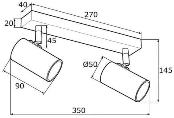 Argon 0890 - Bodové svítidlo LAGOS 2xGU10/5W/230V bílá/zlatá