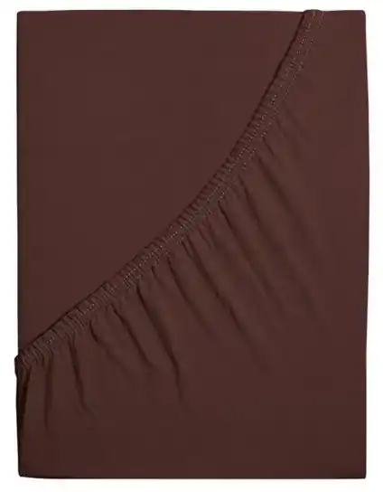 B.E.S. PETROVICE Prostěradlo Jersey česaná bavlna MAKO - Tmavá hnědá 120 x  200 cm | BIANO