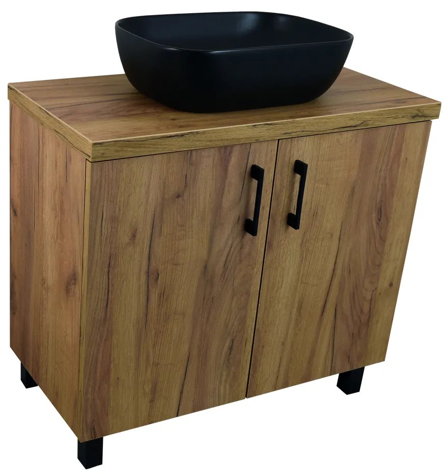 Comodo Koupelnová skříňka pod deskové umyvadlo ROSO GO 80-HD - zlatý dub/zlatý dub