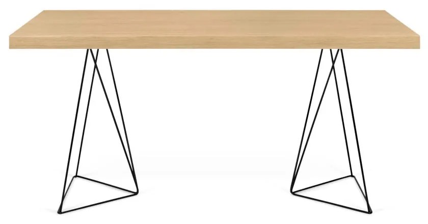 Světle hnědý stůl s černým podnožím TemaHome Trestles, délka 180 cm