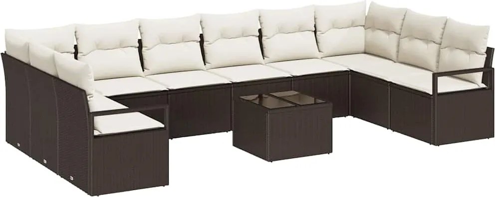 Set pohovek 11 ks Hnědá polyratan 3346568