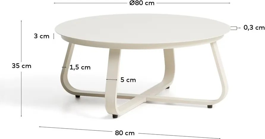 Kovový kulatý zahradní konferenční stolek ø 80 cm Tamaris – Kave Home