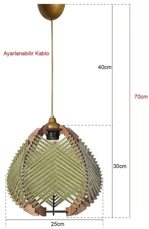 Zelené/v přírodní barvě závěsné svítidlo s textilním stínidlem ø 25 cm Yola – Opviq lights