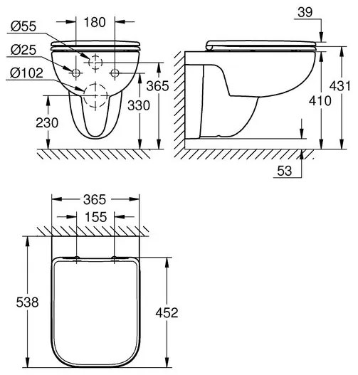 Grohe Start Edge Ceramic Závěsné WC, bílá 39815000