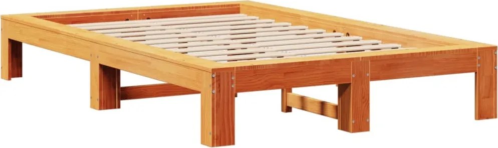 Postel bez matrace voskově hnědá 120 x 200 cm masivní borovice 3308743