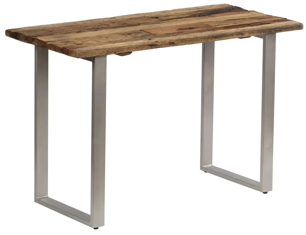246291 vidaXL Jídelní stůl z pražcového dřeva a oceli 118 x 55 x 76 cm