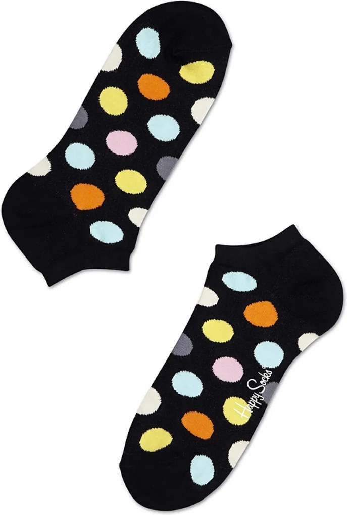 Happy Socks černé pánské ponožky Big Dot Low Sock - 41-46