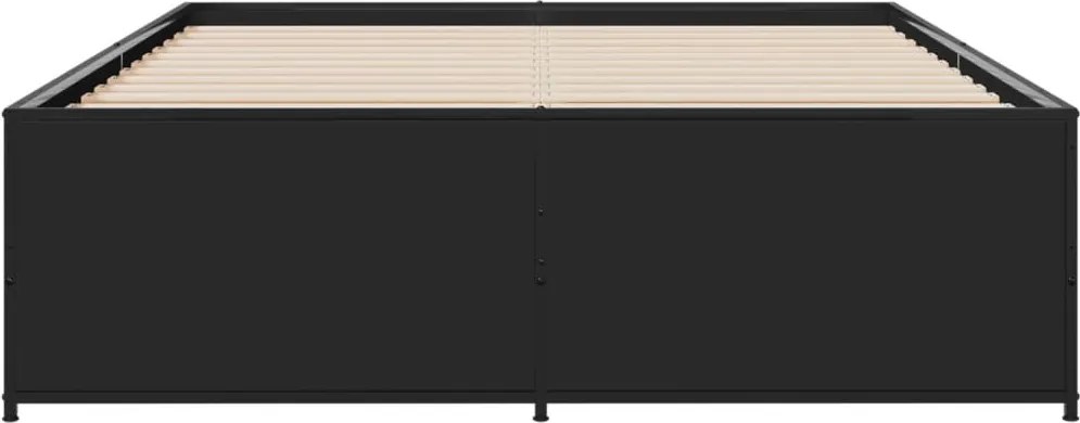 Rám postele černý 140 x 190 cm kompozitní dřevo a kov 3279897