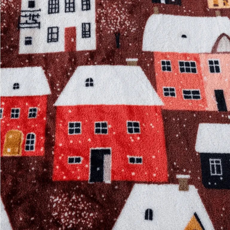 Mikroplyšová deka SNOWY VILLAGE, barevná Rozměr: 150 x 200 cm