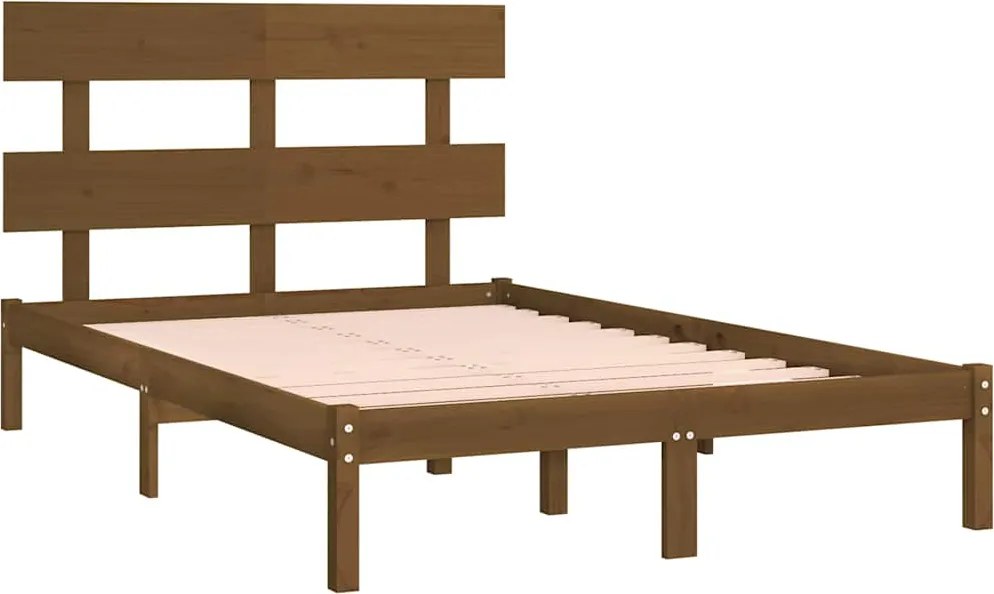 Rám postele medově hnědý masivní dřevo 200 x 200 cm 3104696