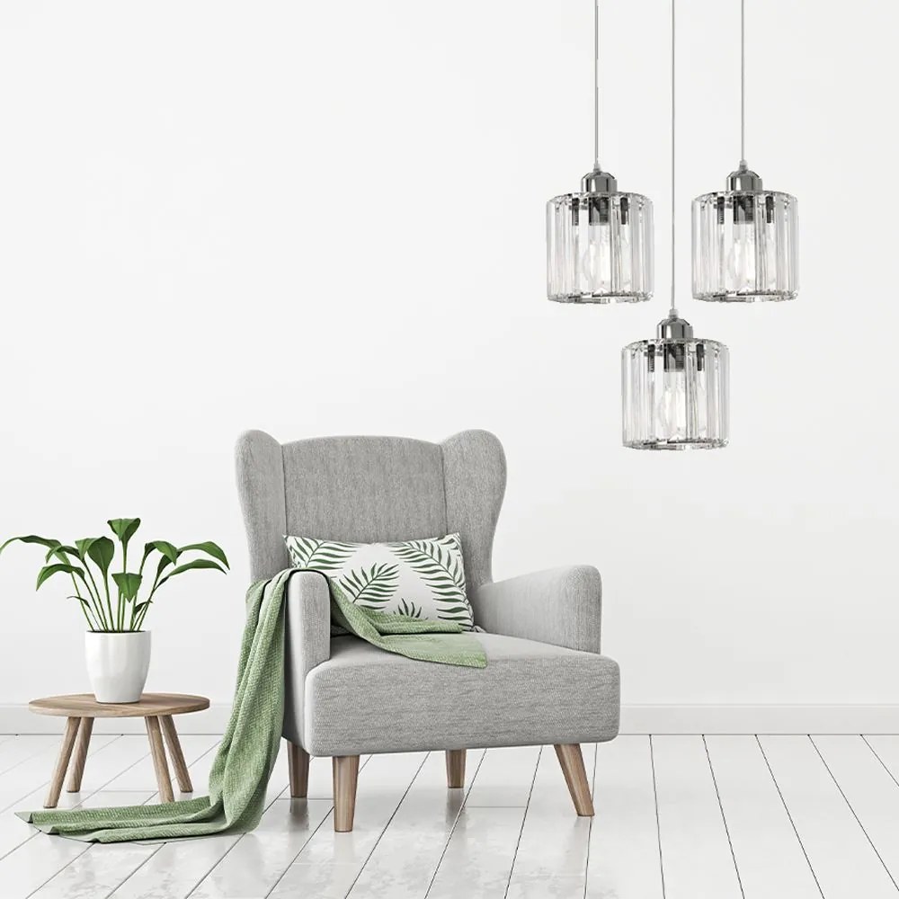 Toolight - ELEGANCE LAMPA SUFITOWA APP210-3CPR KRYSZTAŁ SREBRNA, OSW-08550