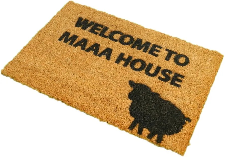 Rohožka z přírodního kokosového vlákna Artsy Doormats Welcome to Maaa House, 40 x 60 cm