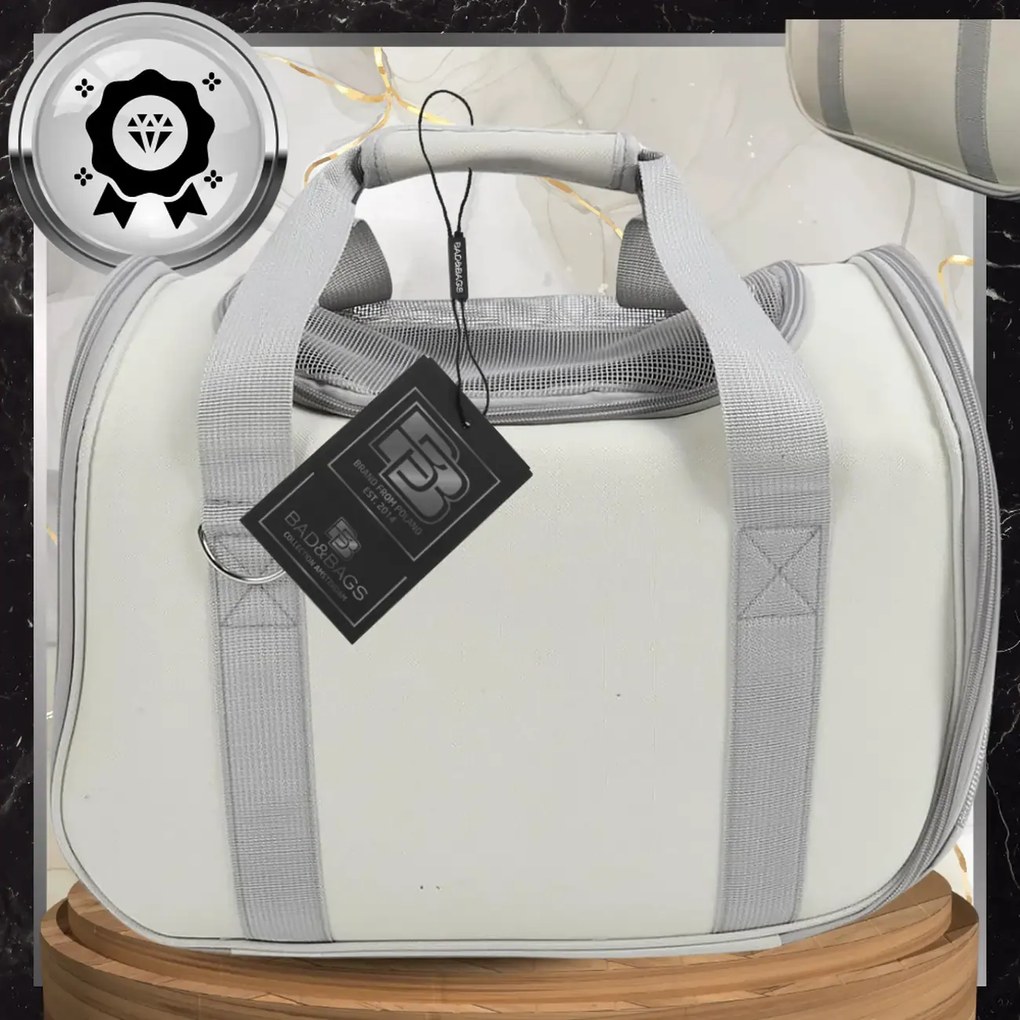 Camerazar BAD&amp;BAGS béžový nosič pro kočku a malého psa, ideální taška do auta