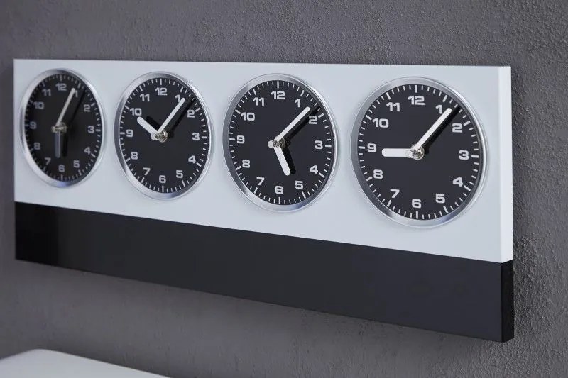 Deflee nástěnné hodiny WORLD TIME s magnety HOD20793metal  60 cm x 25 cm x 2 cm