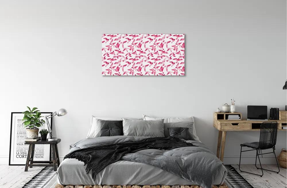 Obrazy na plátně růžové ptáci 100x50 cm