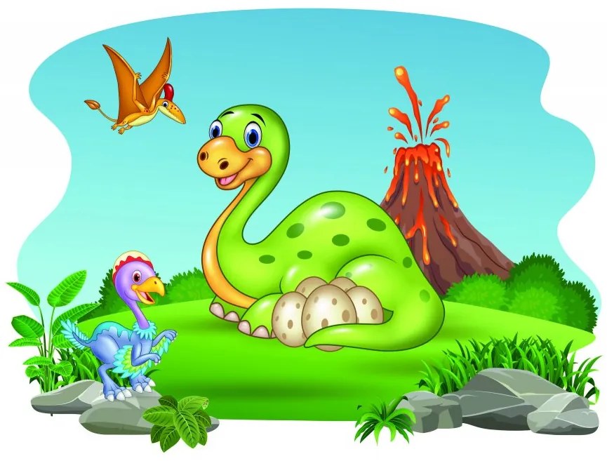 Fototapeta Dinosauři Na Glade Omyvatelný vlies 368x254
