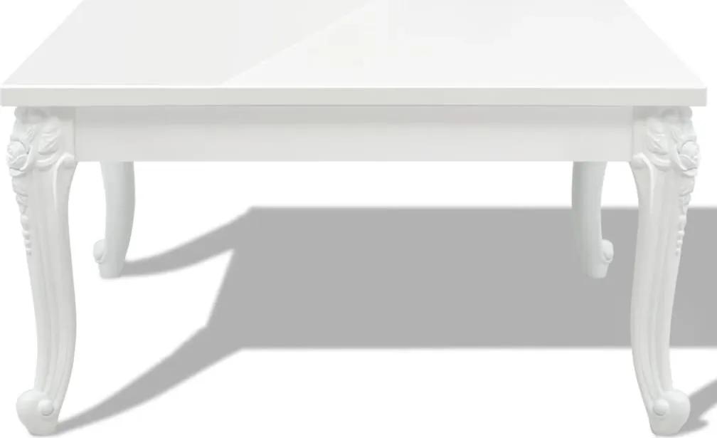 vidaXL Konferenční stolek 80x80x42 cm vysoký lesk bílý [243379]