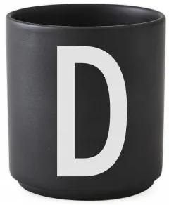 Hrnek s písmenem D, černá Design Letters